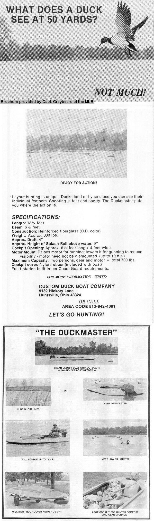 Duckmaster layout? | Duckboats